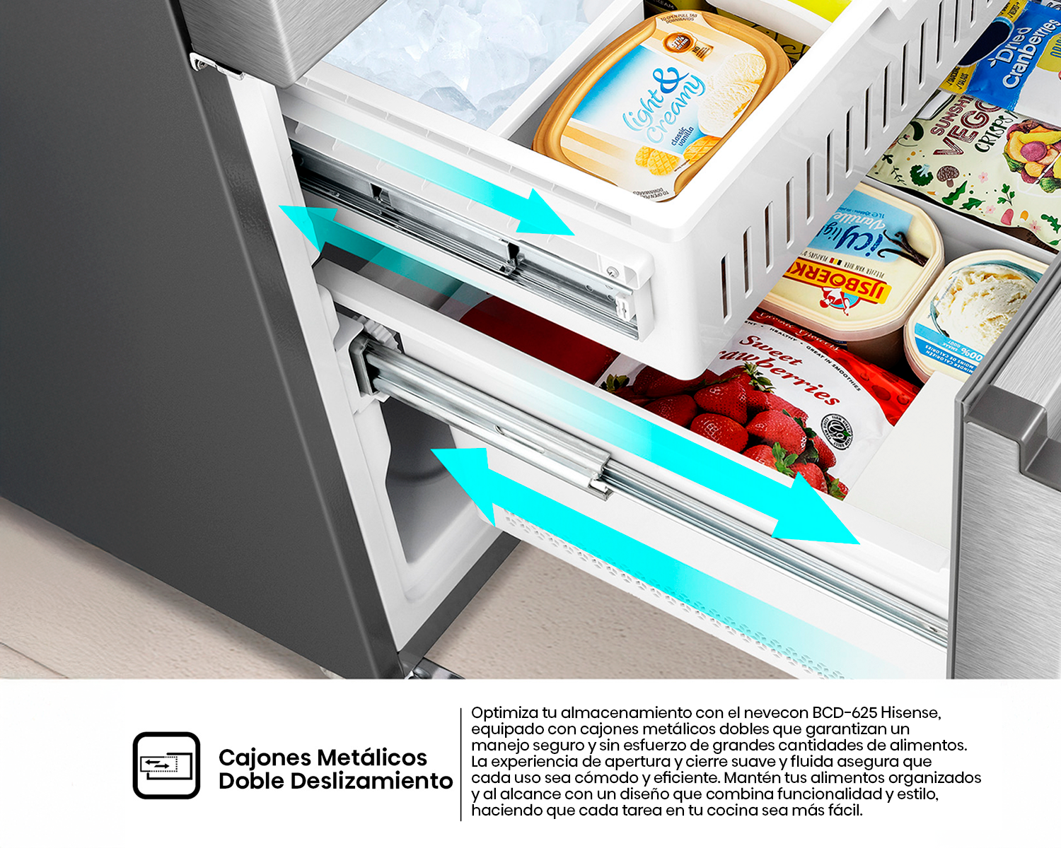 Nevera Hisense French Door 625 Litros BCD-625 - Hisense